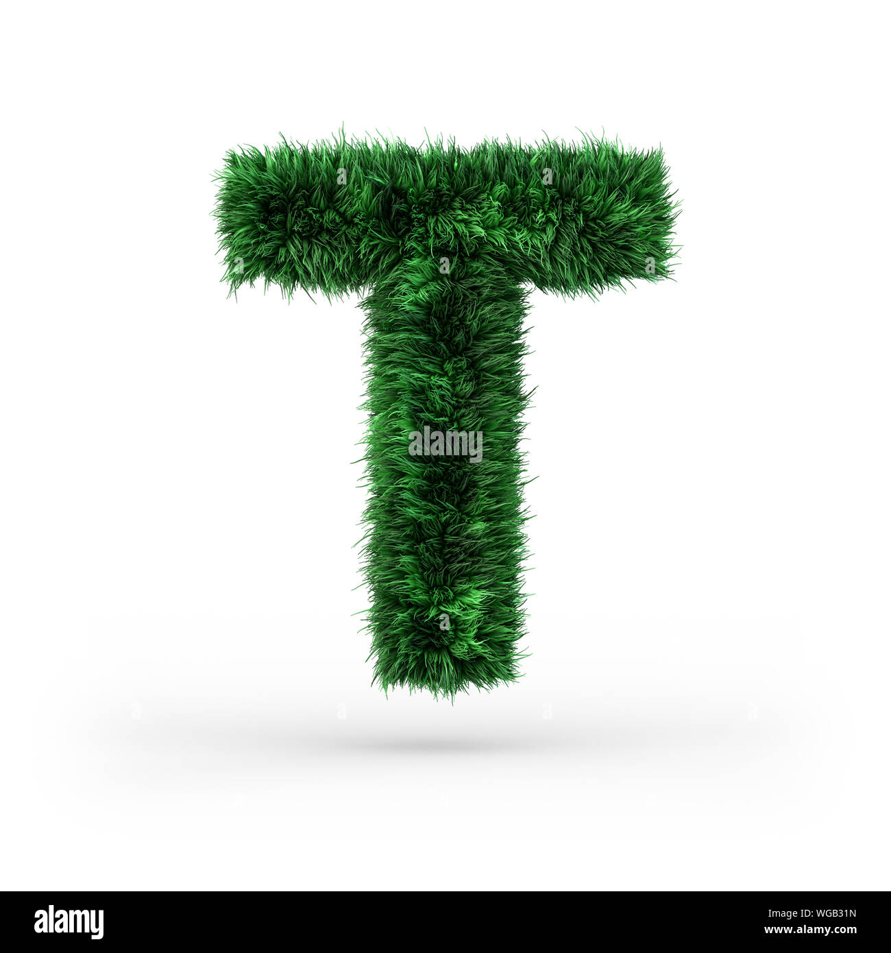 Uppercase green and ecology font. Letter T. 3D rendering Stock Photo ...