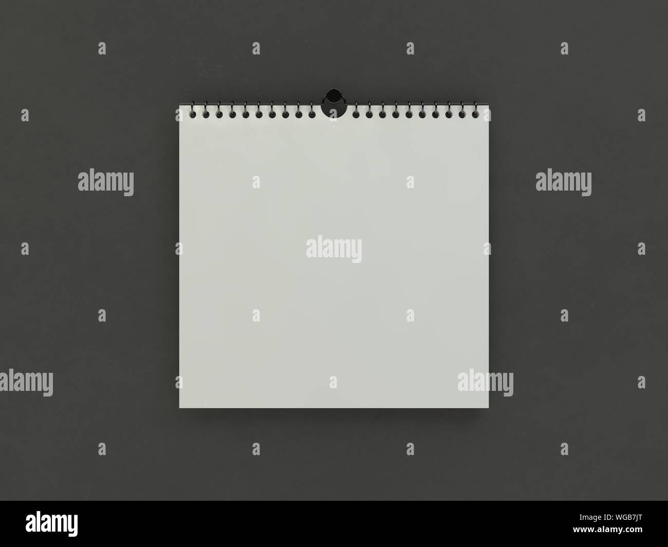 Blank design square calendar template with soft shadows. 3D rendering ...