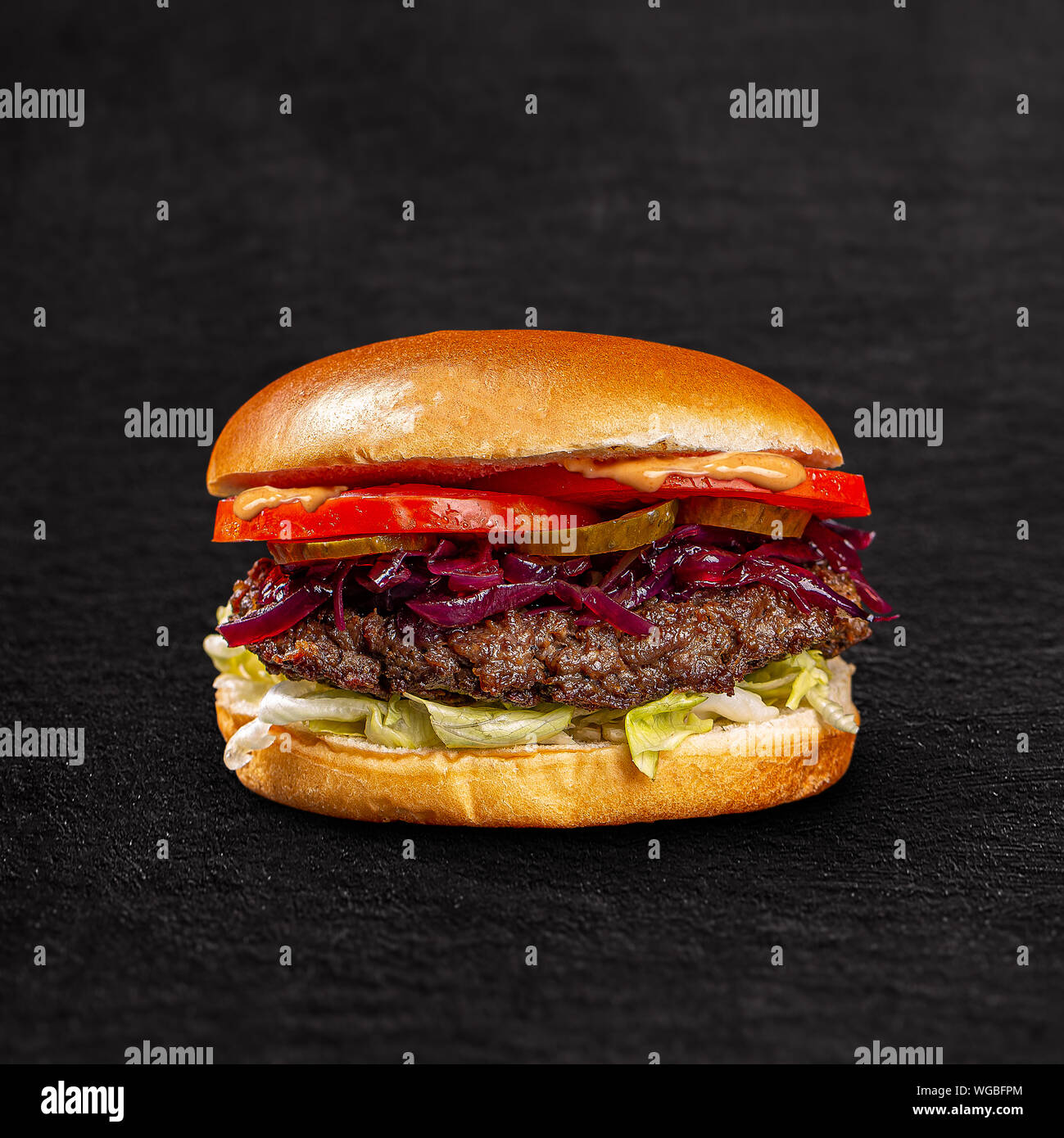 Tasty grilled hamburger patties hi-res stock photography and images - Alamy