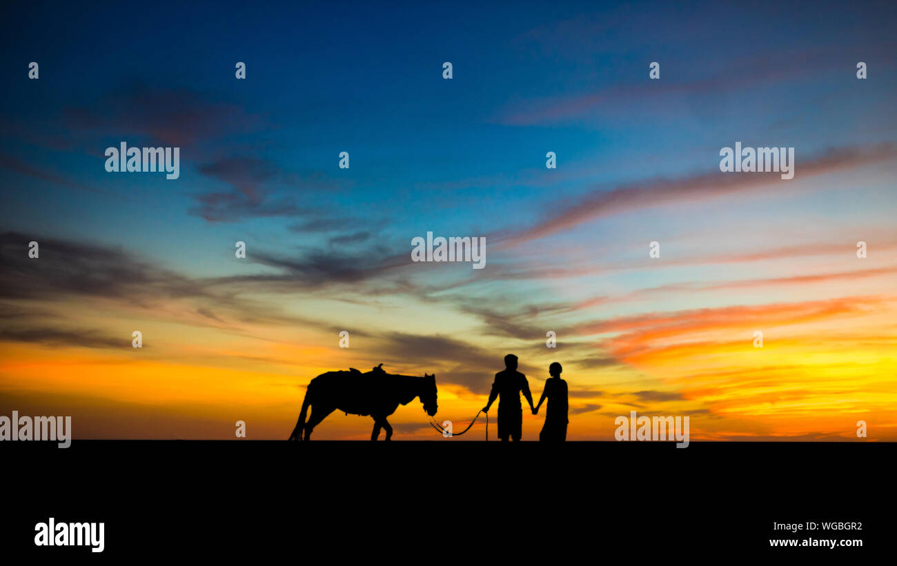 Horse silhouette at sunset hi-res stock photography and images - Alamy