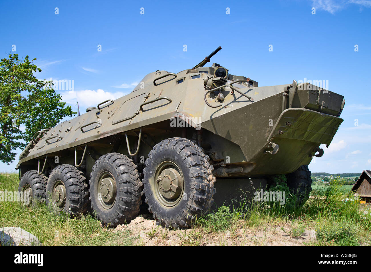 Soviet armored vehicle on the demonstration Stock Photo - Alamy