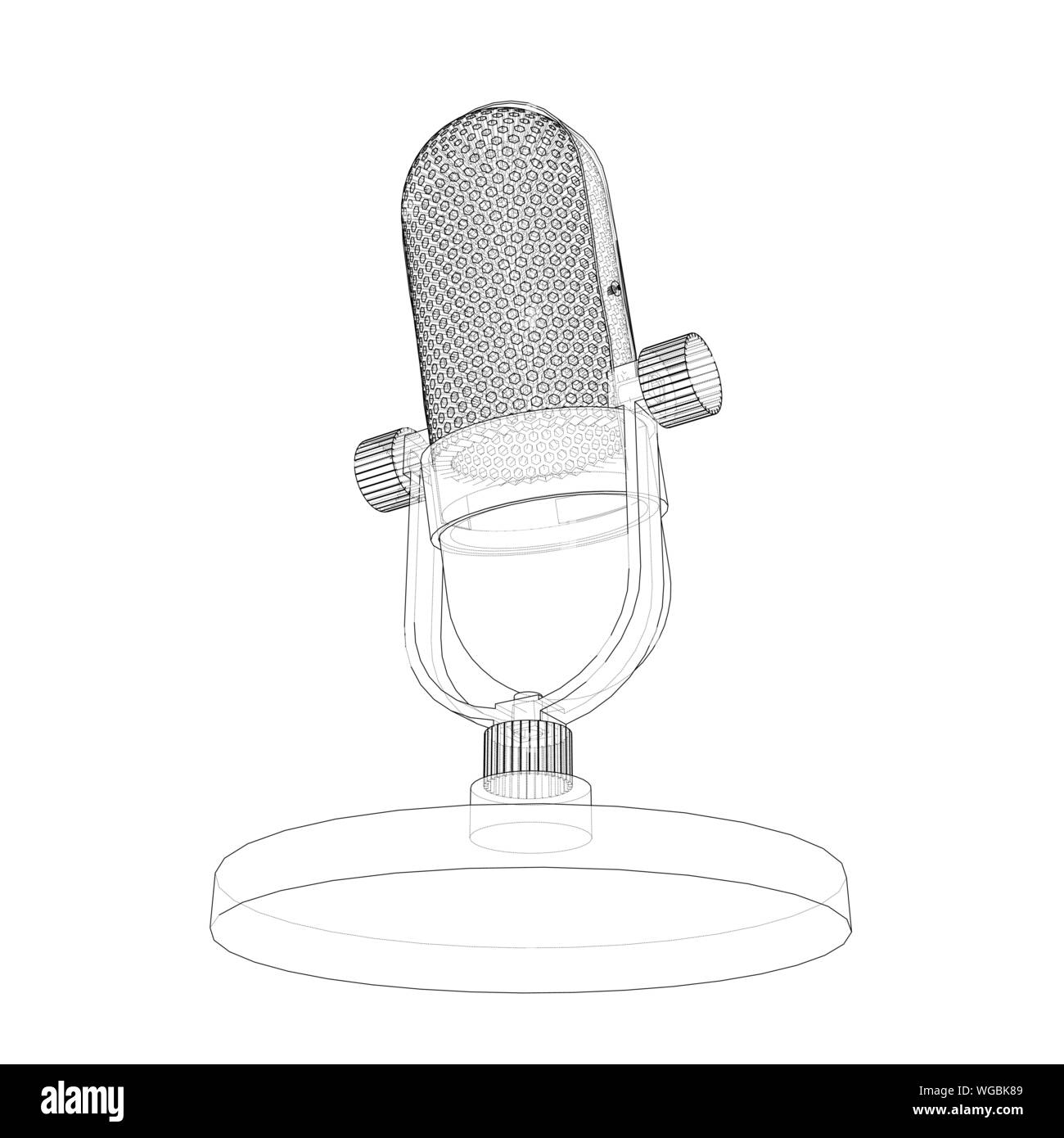 Outline vintage microphone vector Stock Vector Image & Art - Alamy