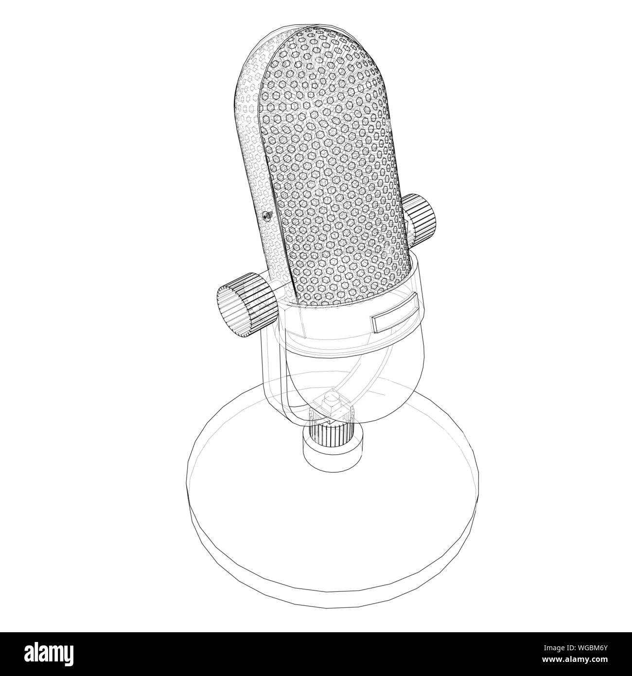 Outline vintage microphone vector Stock Vector Image & Art - Alamy