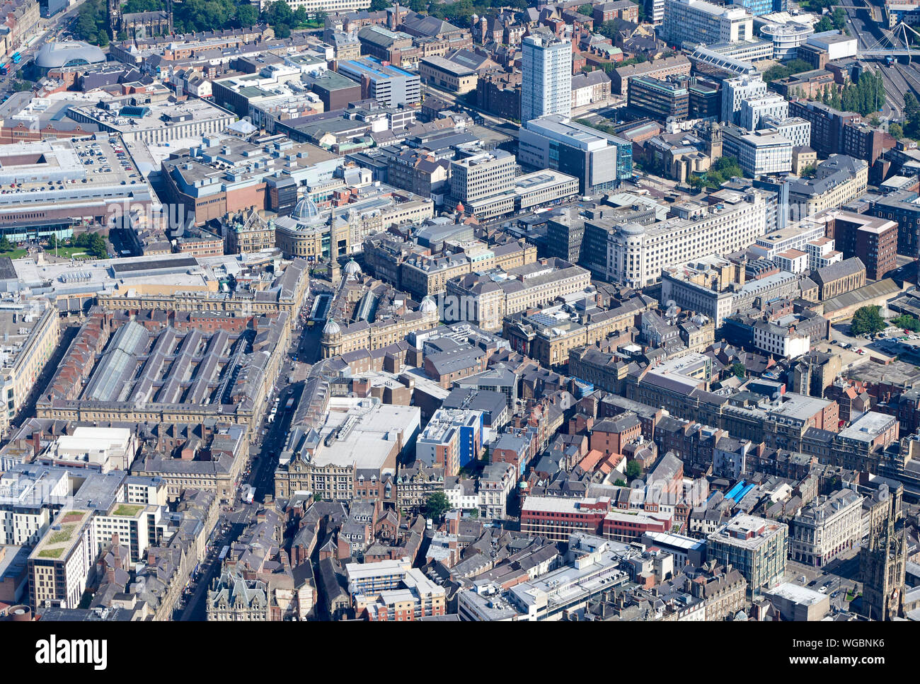 An aerial view of Newcastle upon Tyne, city centre, North East England ...