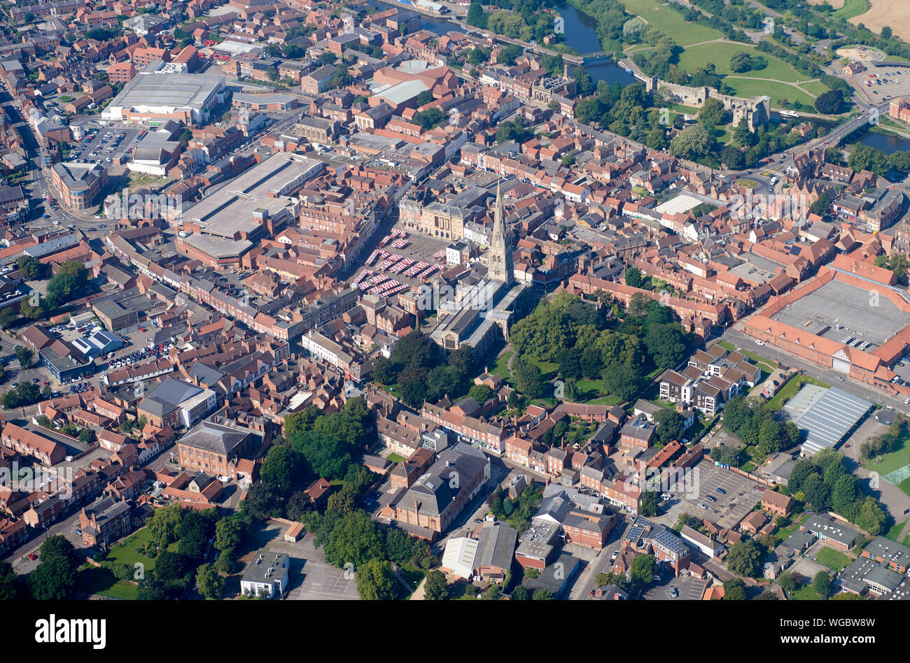 The historic market town of Newark on Trent, East Midlands, England, UK ...
