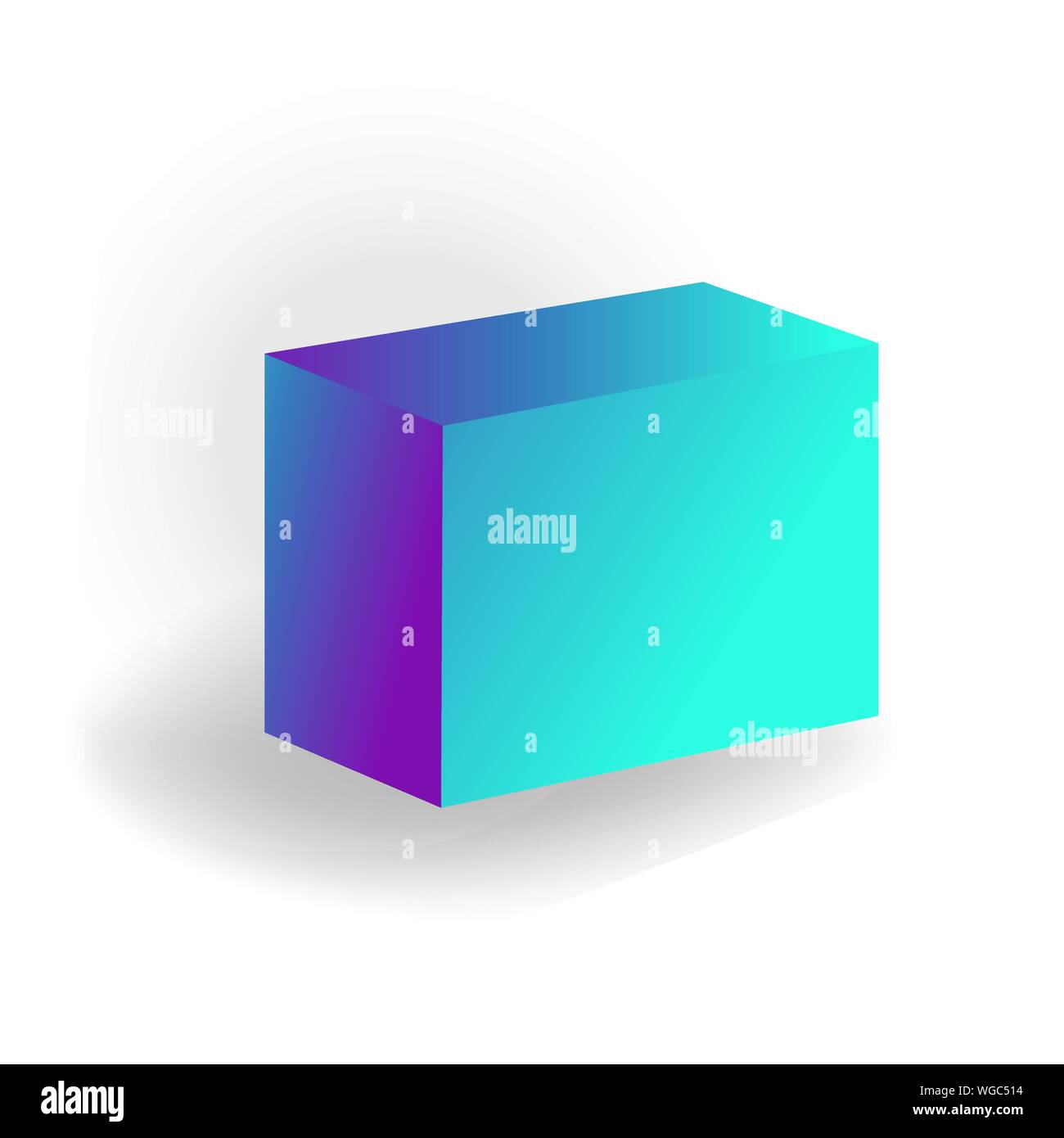 parallelepiped - One 3D geometric shape with holographic gradient ...