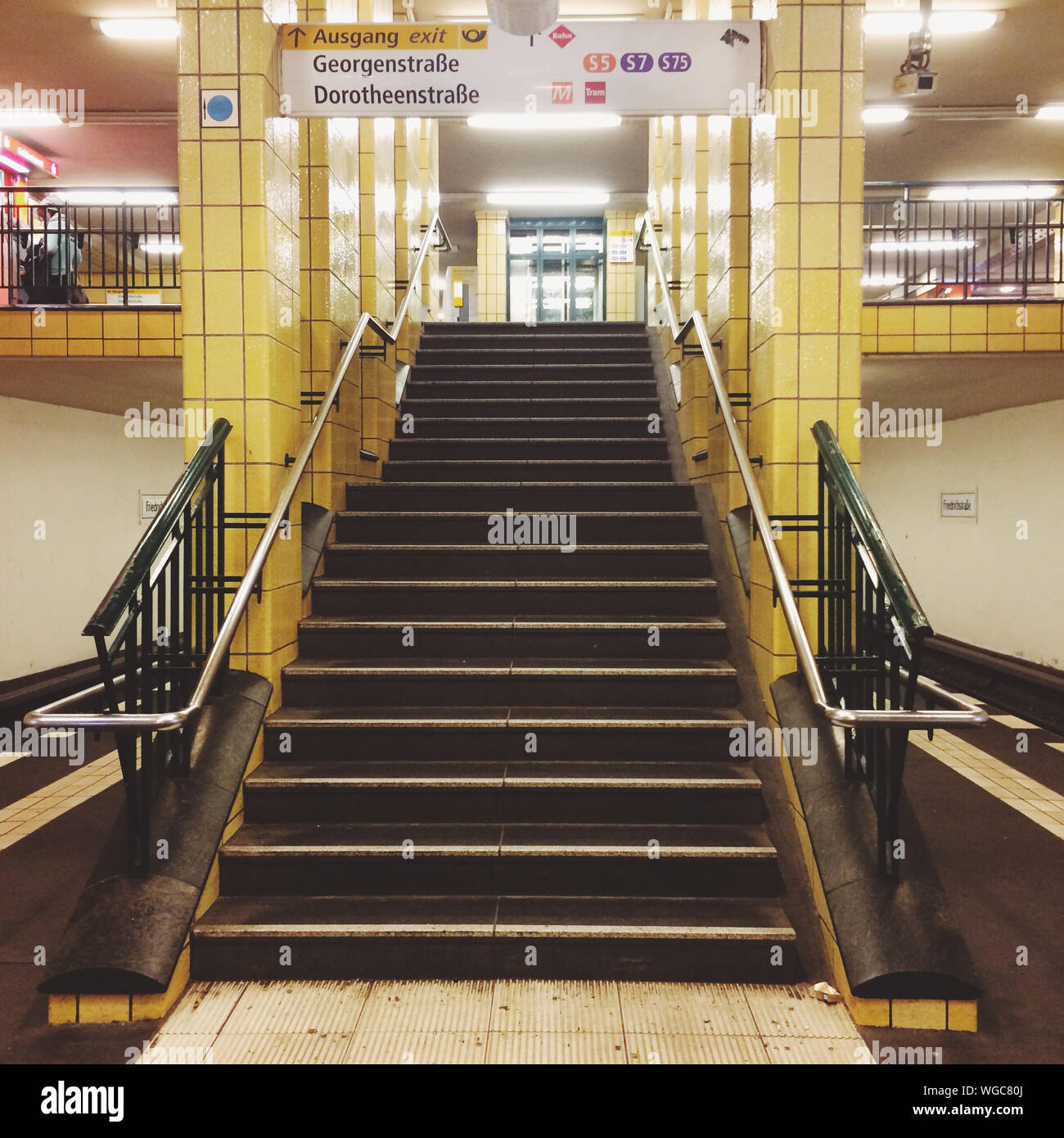 Stairs In Subway Station Stock Photo - Alamy