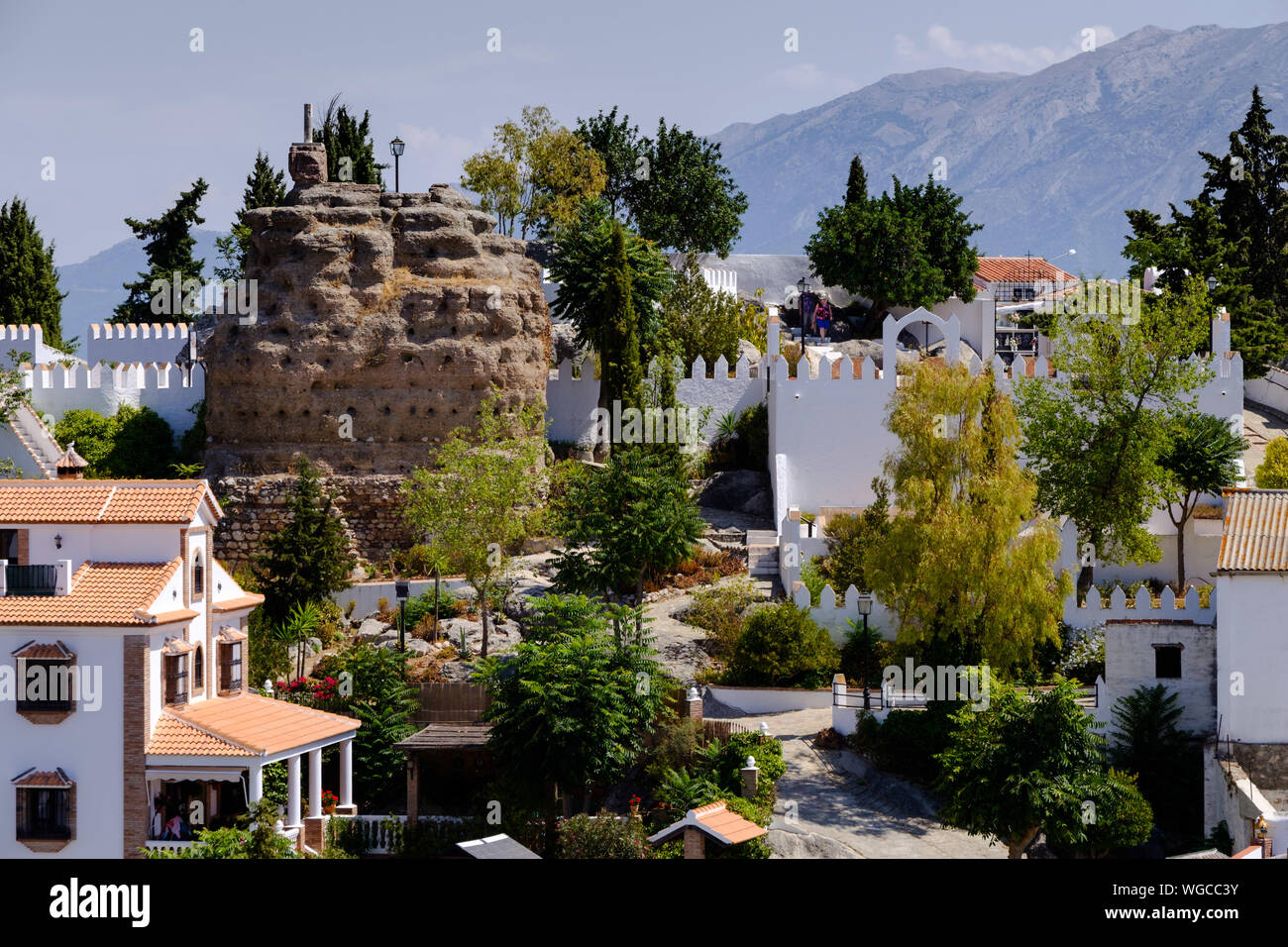 The mountain top village of Comares, Axarquia, Andalucia, Spain, Europe ...