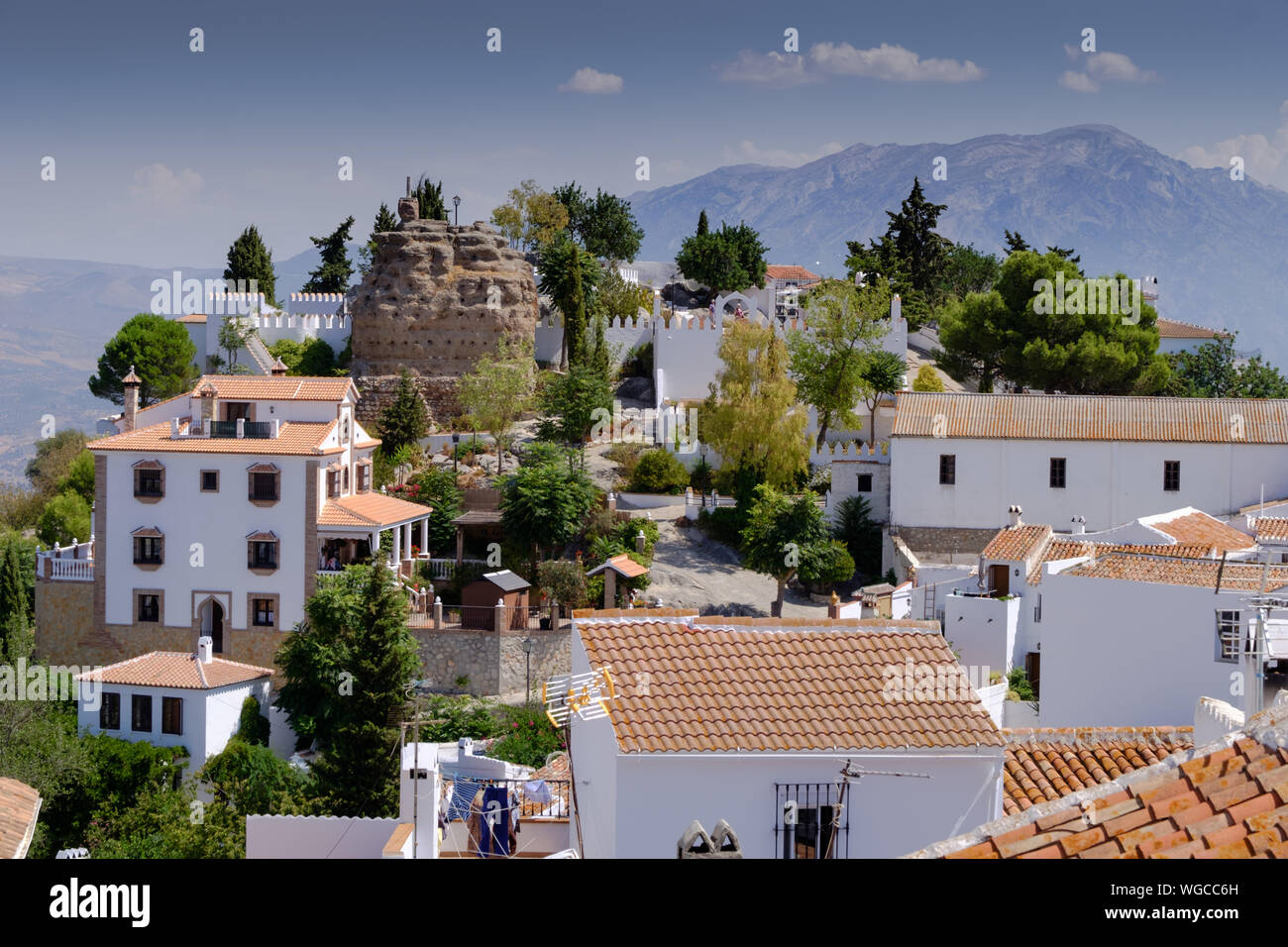 The mountain top village of Comares, Axarquia, Andalucia, Spain, Europe ...