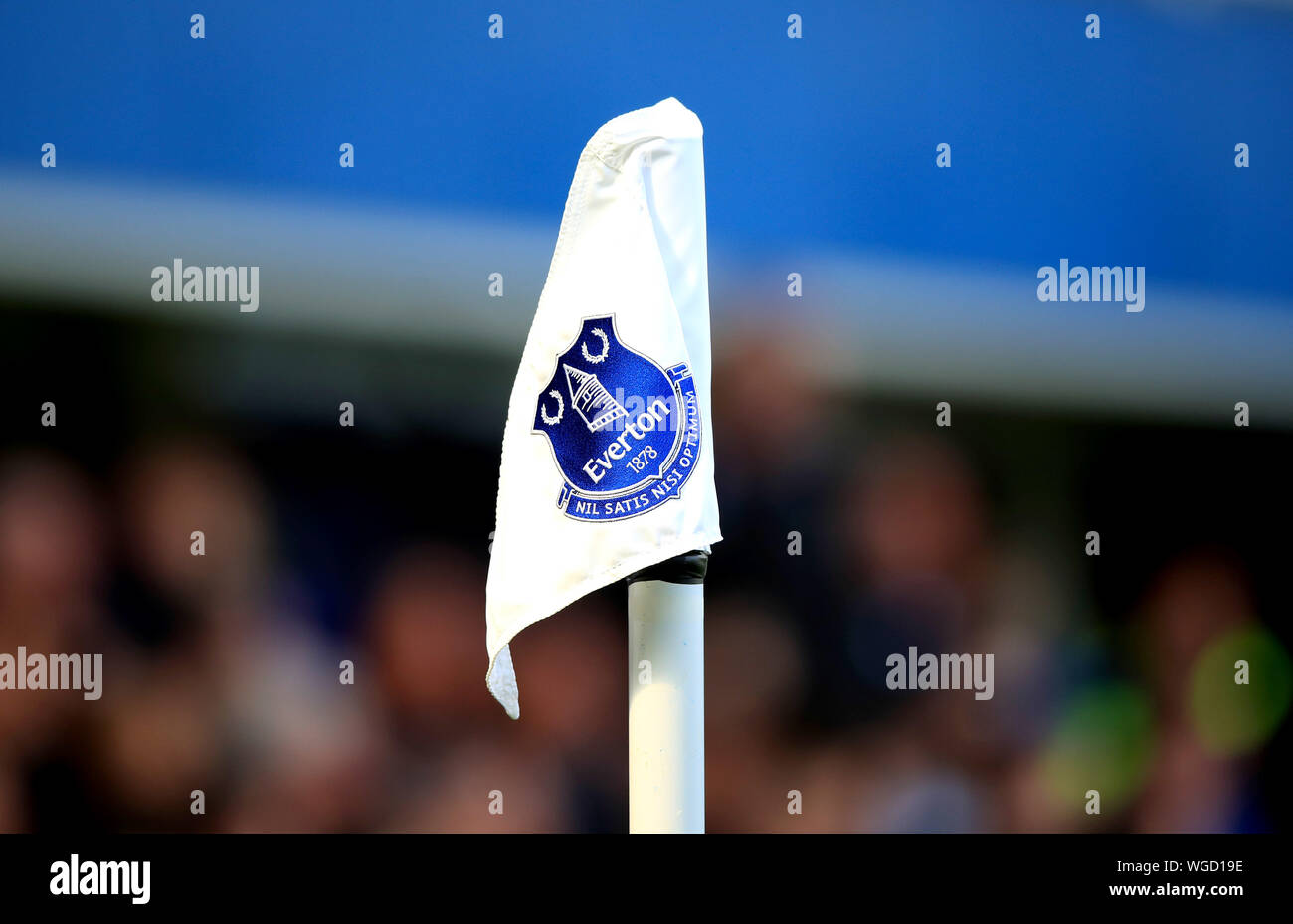 General view of an Everton corner flag during the Premier League match ...