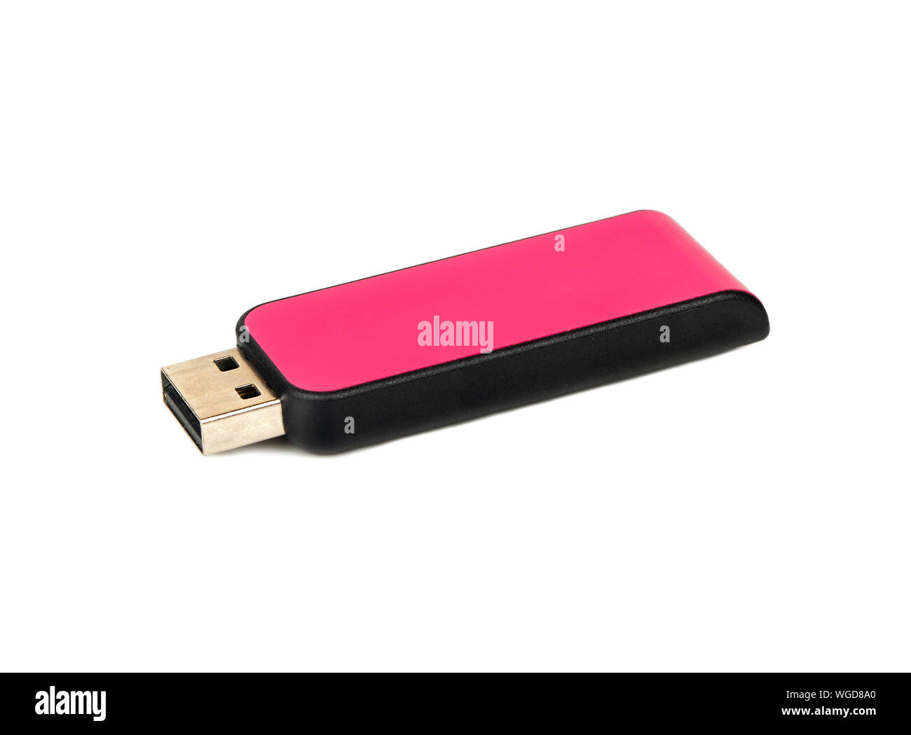 Pink plastic USB flash drive isolated on white background Stock Photo ...
