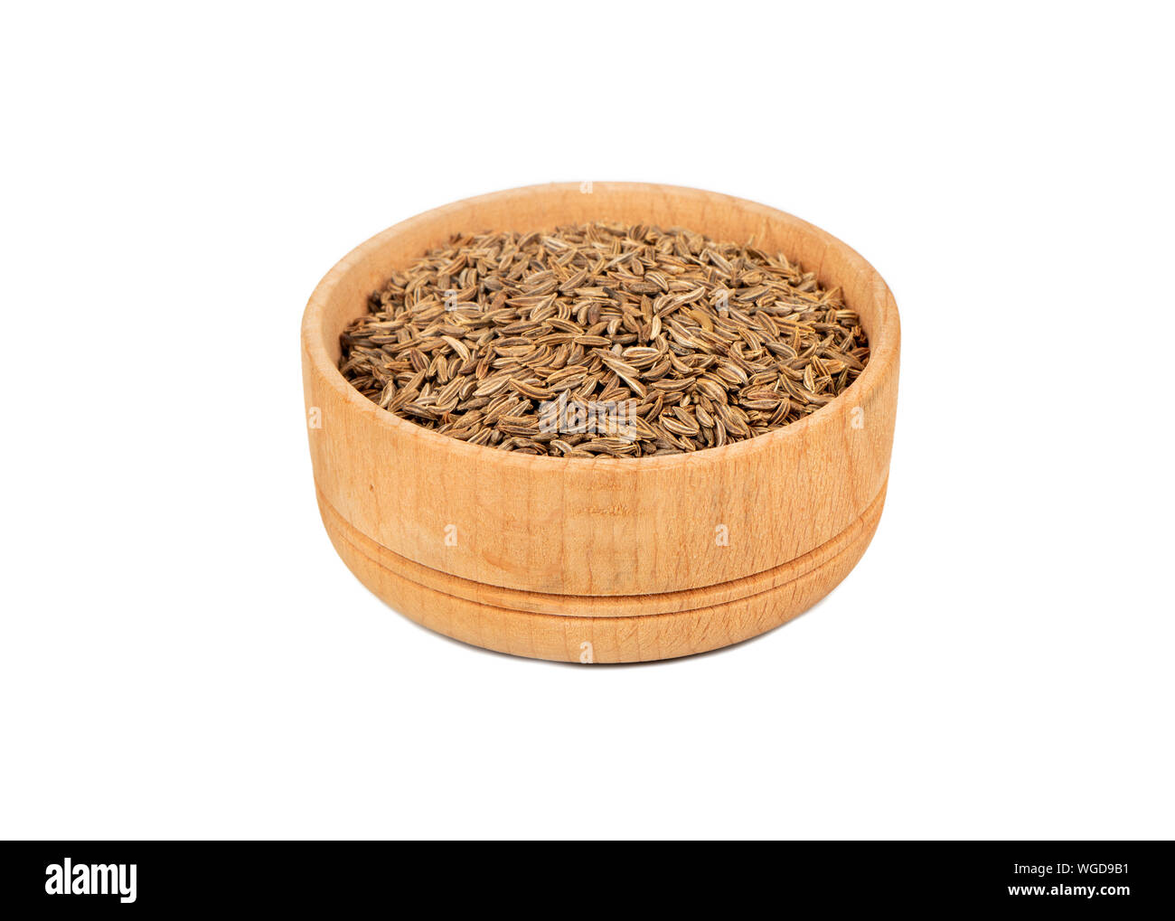 Dry cumin in wooden bowl isolated on white background Stock Photo - Alamy