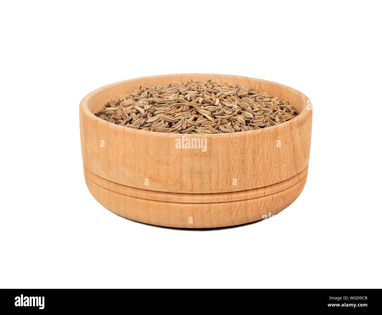 Dry cumin in wooden bowl isolated on white background Stock Photo - Alamy