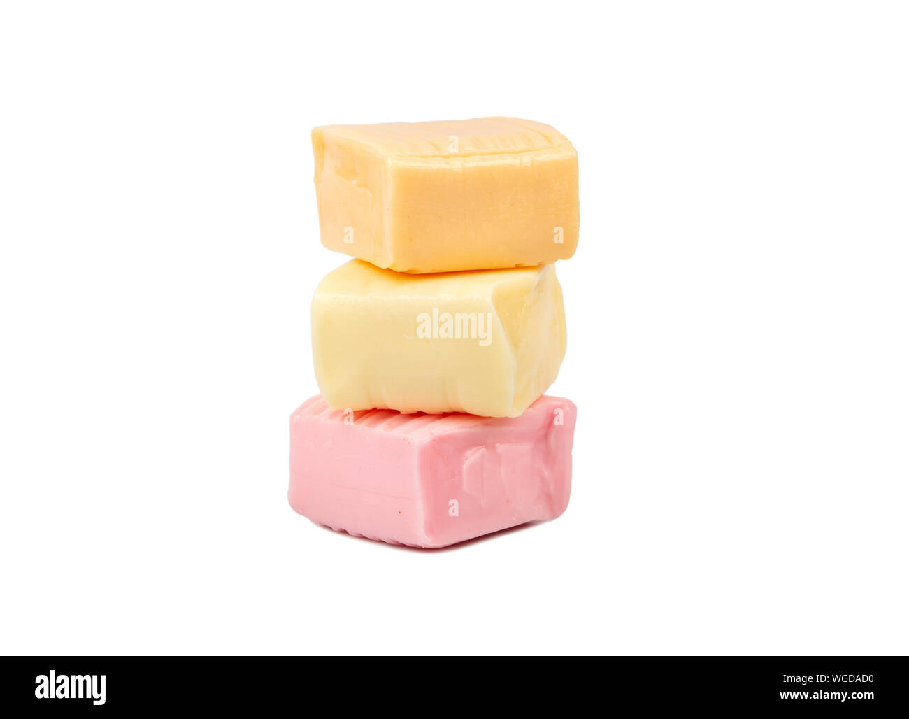 Three delicious chewy candies isolated on white background Stock Photo ...