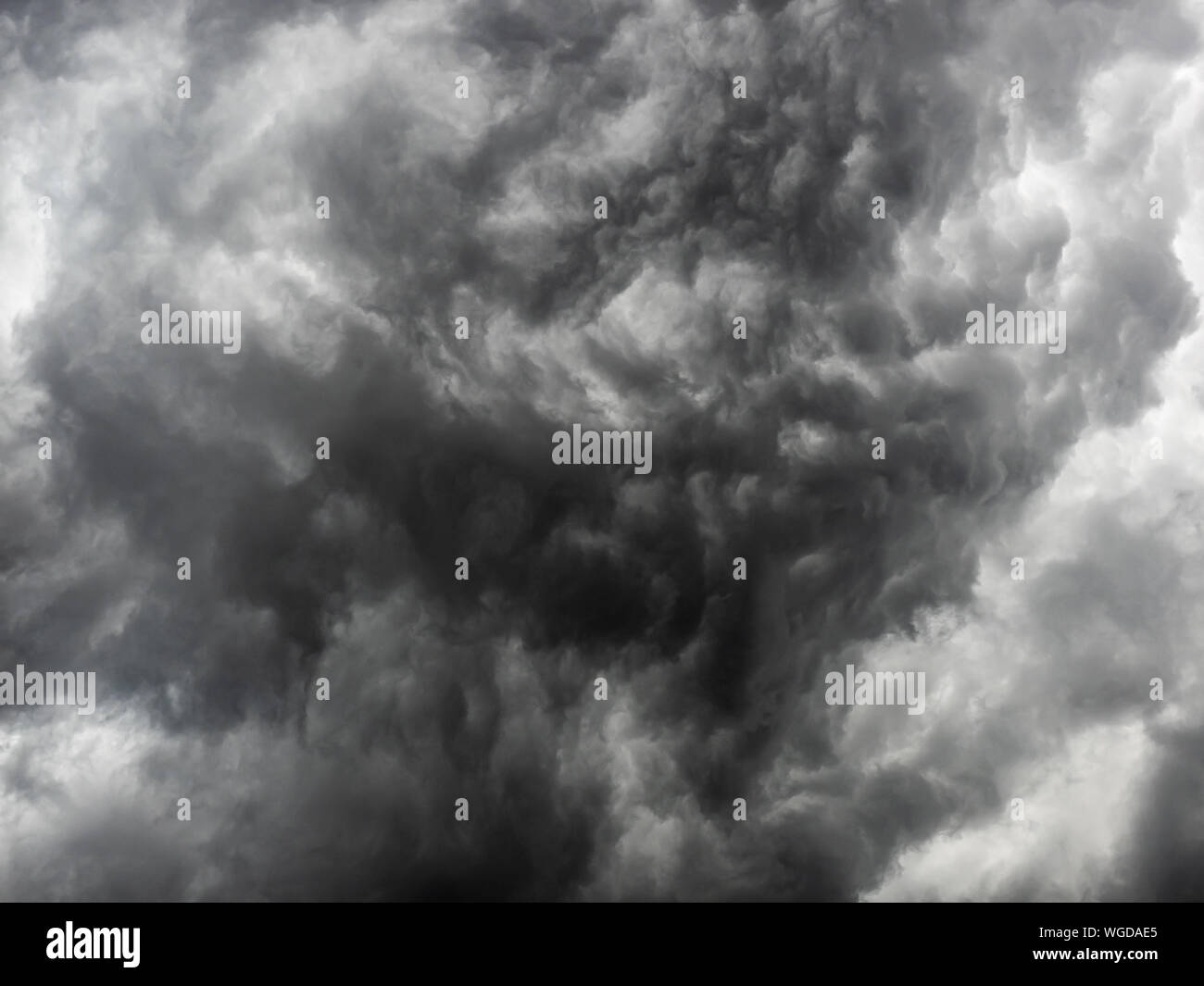 Angry boiling clouds seen over Fukuoka Airport on 8/7/19 just before a ...