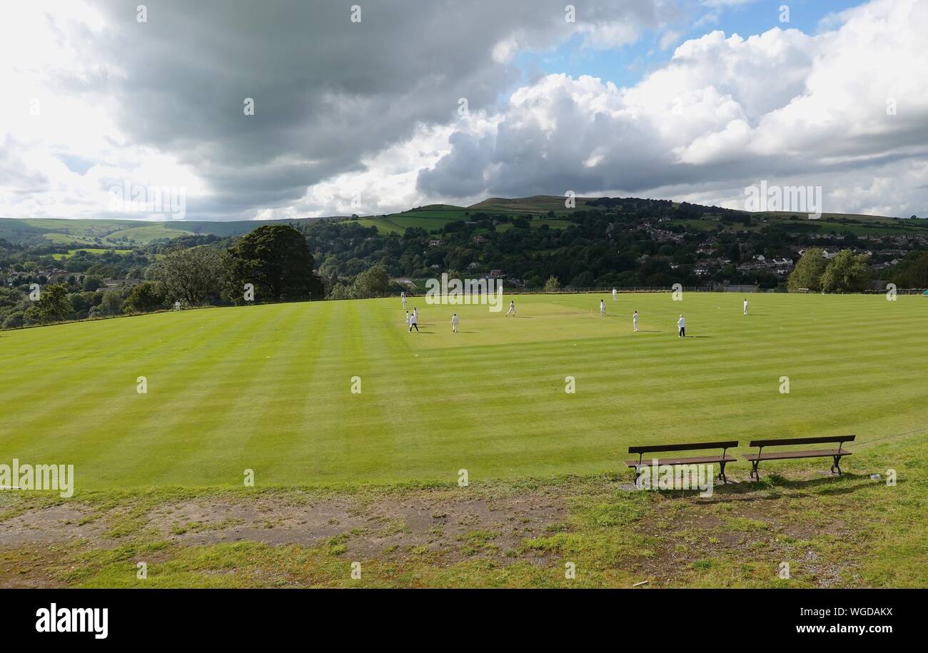 Whale Bridge cricket ground during the match between Whaley Bridge and ...