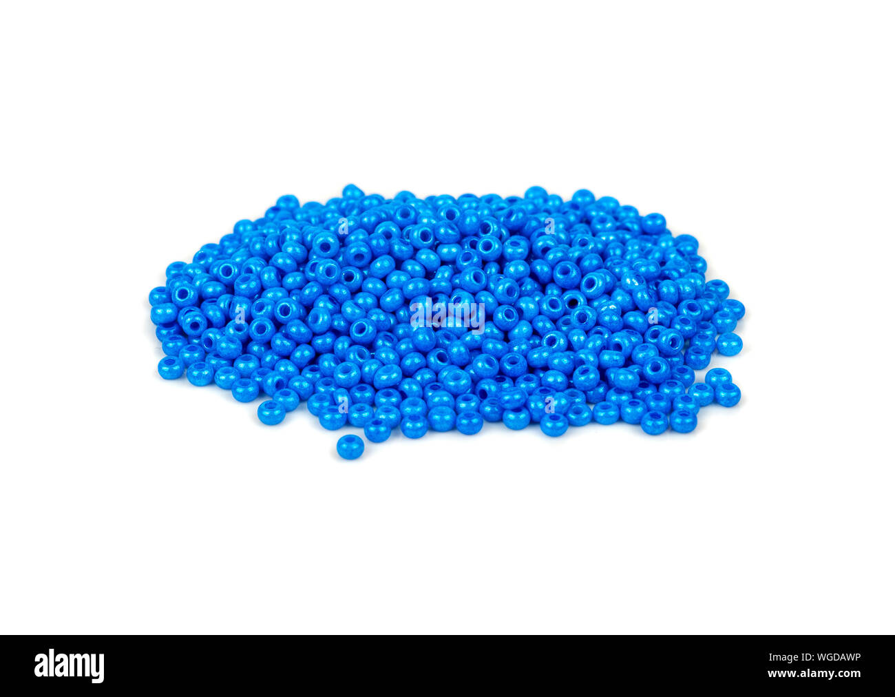 Pile of blue beads isolated on white background Stock Photo - Alamy