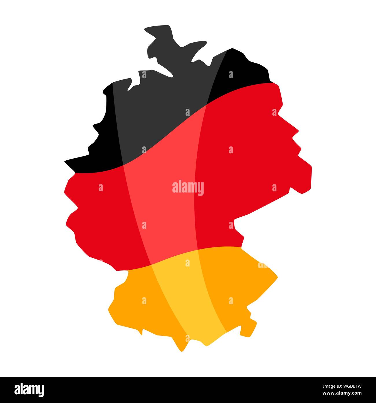 Map in the colors of the German flag. National decorative object Stock ...
