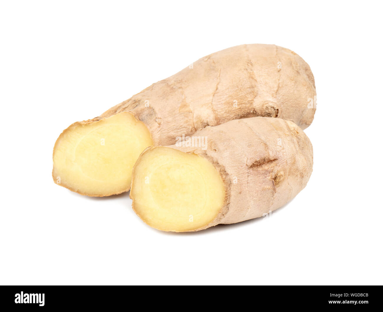 Two small ginger roots on white background Stock Photo - Alamy