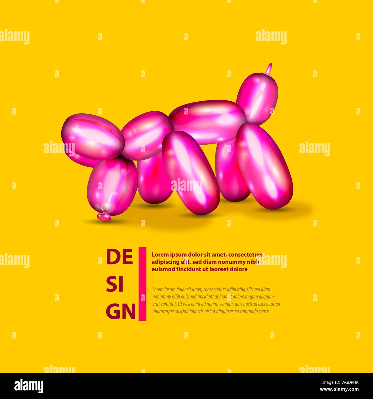 Air balloon dog. 3d realistic cute rubber toy Stock Vector Image & Art ...