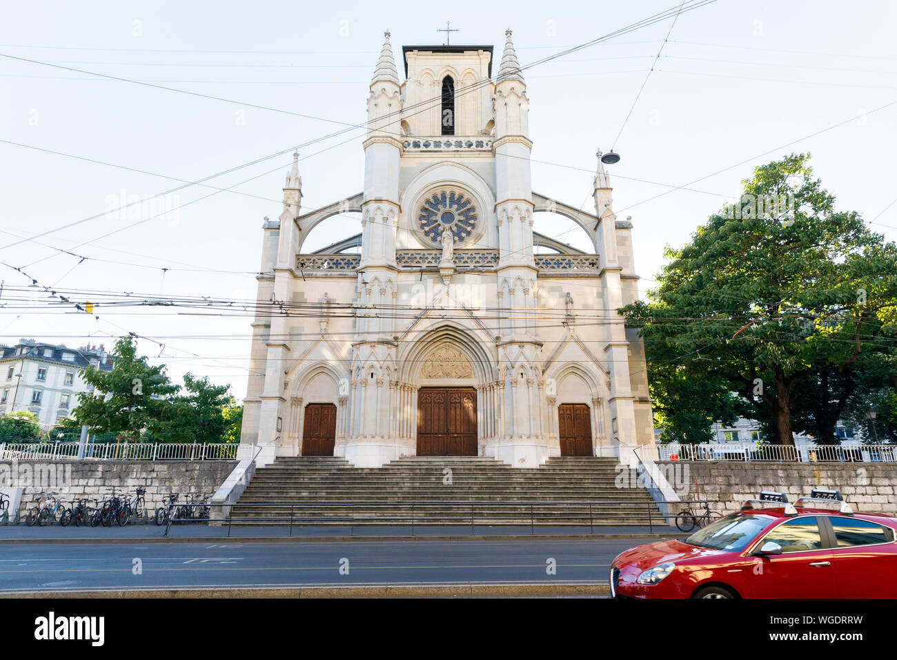 Basilica Notre-Dame catholic church in Geneva, Switzerland Stock Photo ...