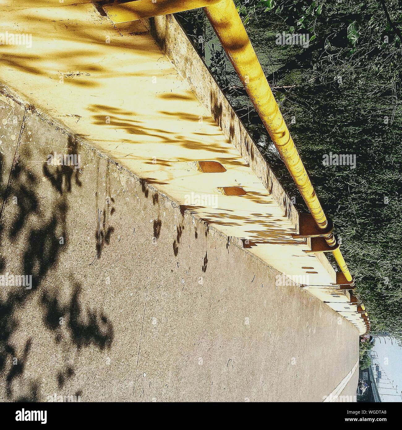 Low Angle View Of Retaining Wall Against Trees Stock Photo - Alamy
