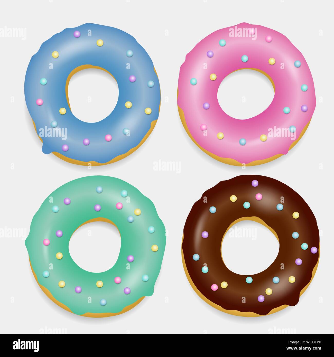 Donut set. Hand drawn bakery design pop art Stock Vector Image & Art ...
