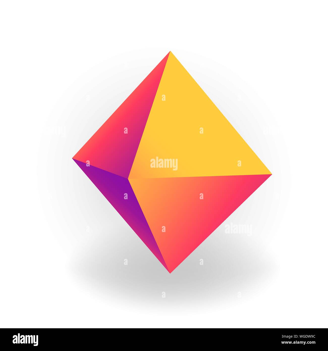 octahedron - 3D geometric shape with holographic gradient isolated on ...
