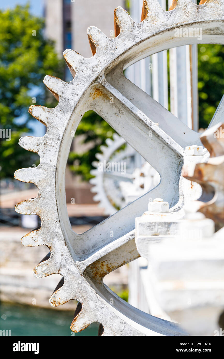 White gear wheels hi-res stock photography and images - Alamy