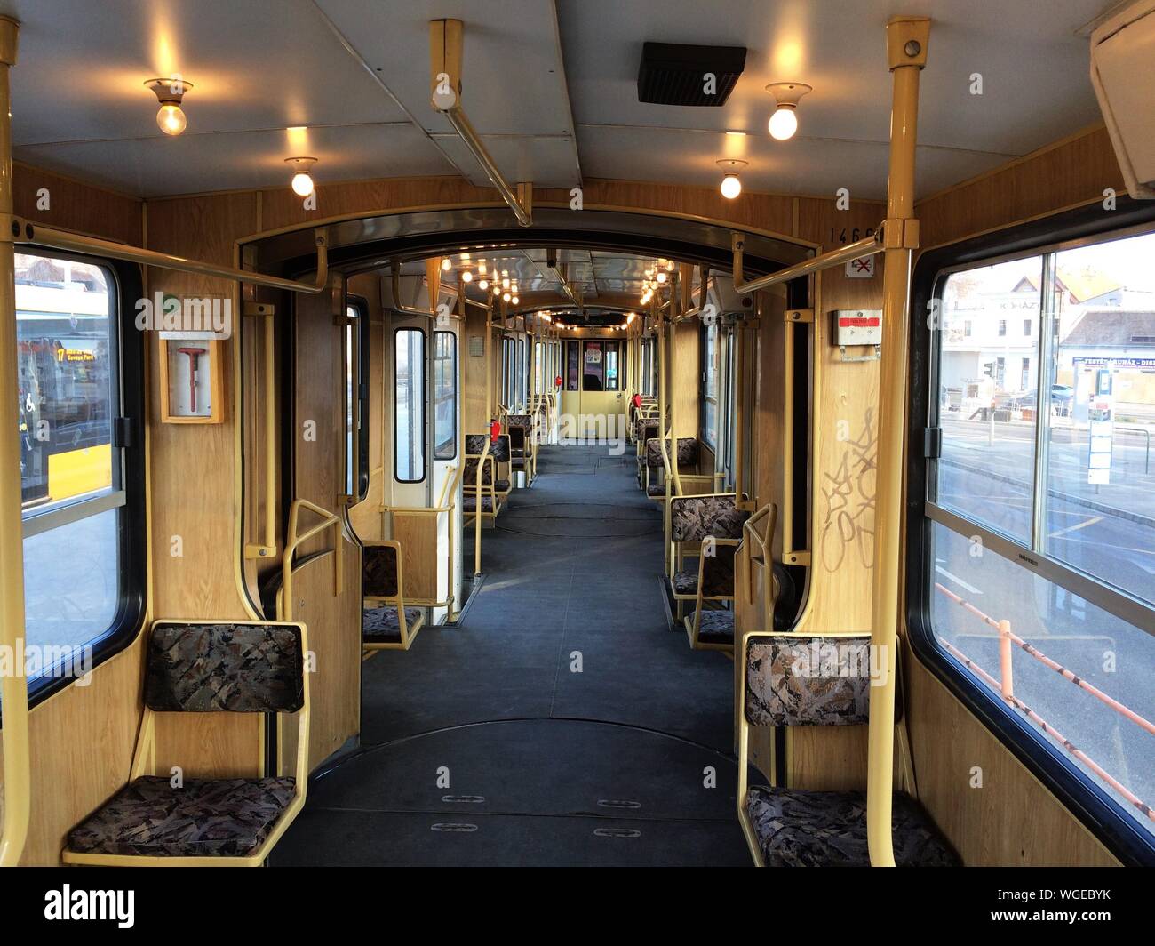 Empty tram seats hi-res stock photography and images - Alamy