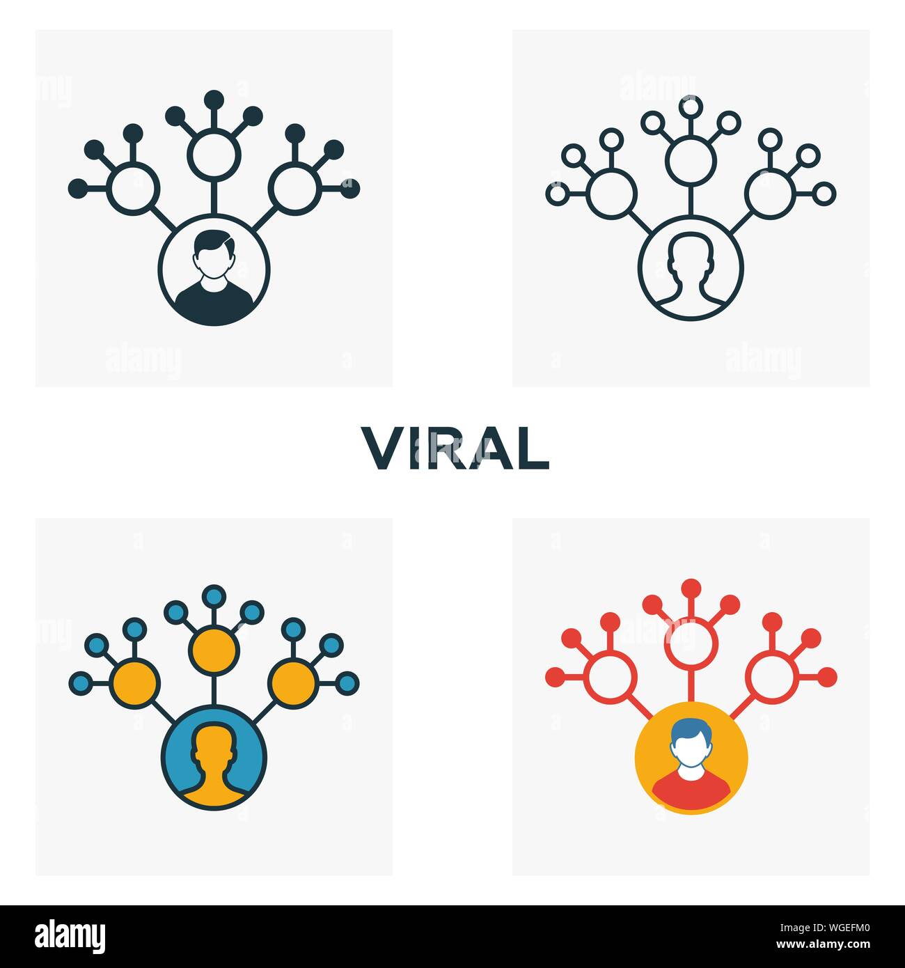 Viral icon set. Four elements in diferent styles from content icons ...