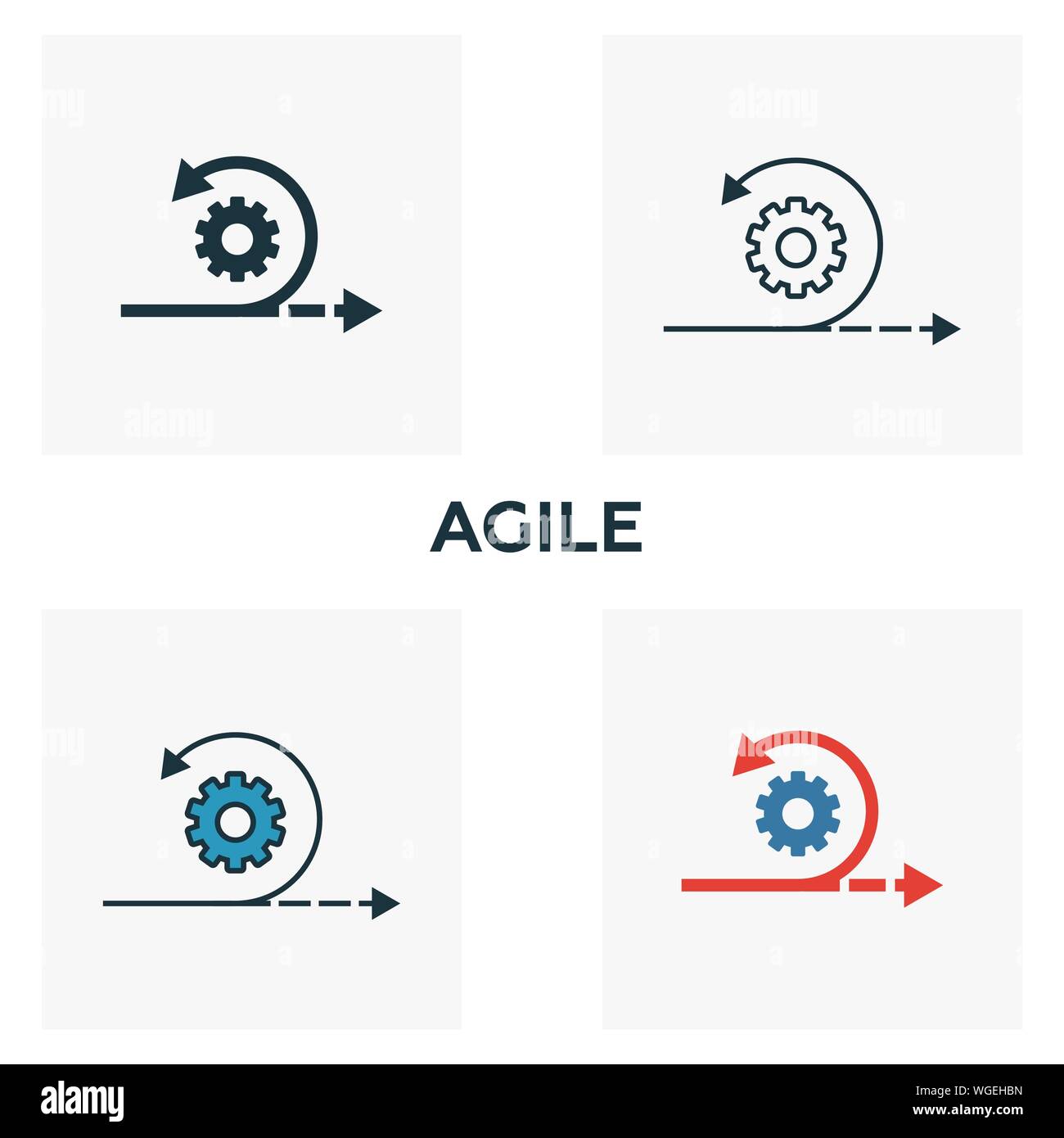 Agile icon set. Four elements in diferent styles from content icons ...