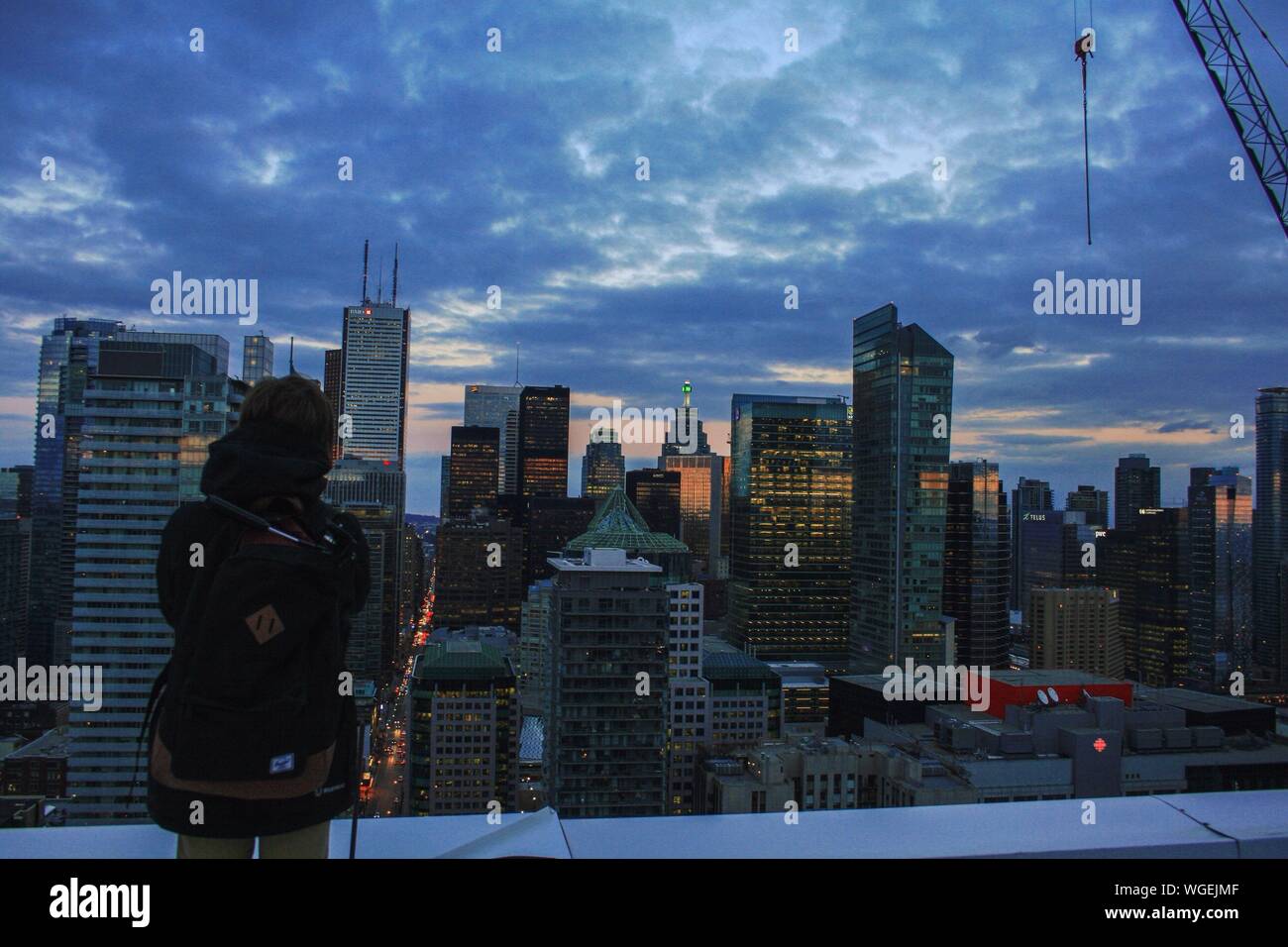 Person overlooking cityscape hi-res stock photography and images - Alamy