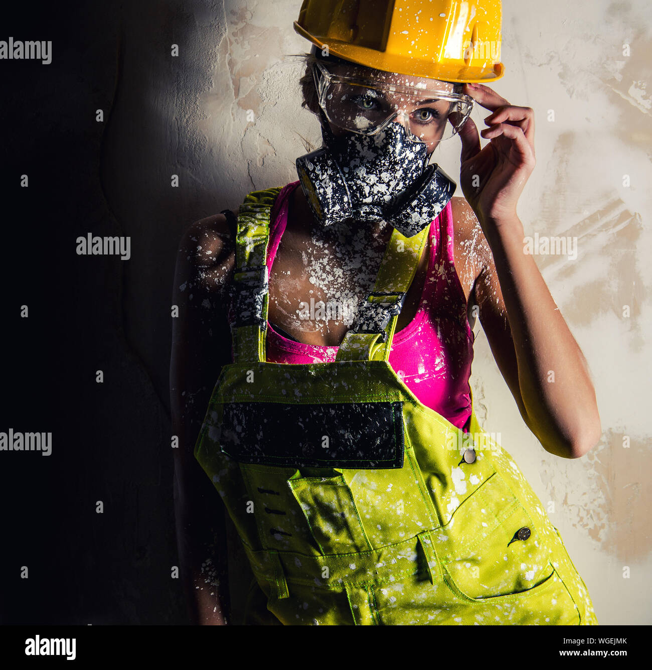 Woman wearing gas mask looking hi-res stock photography and images - Alamy