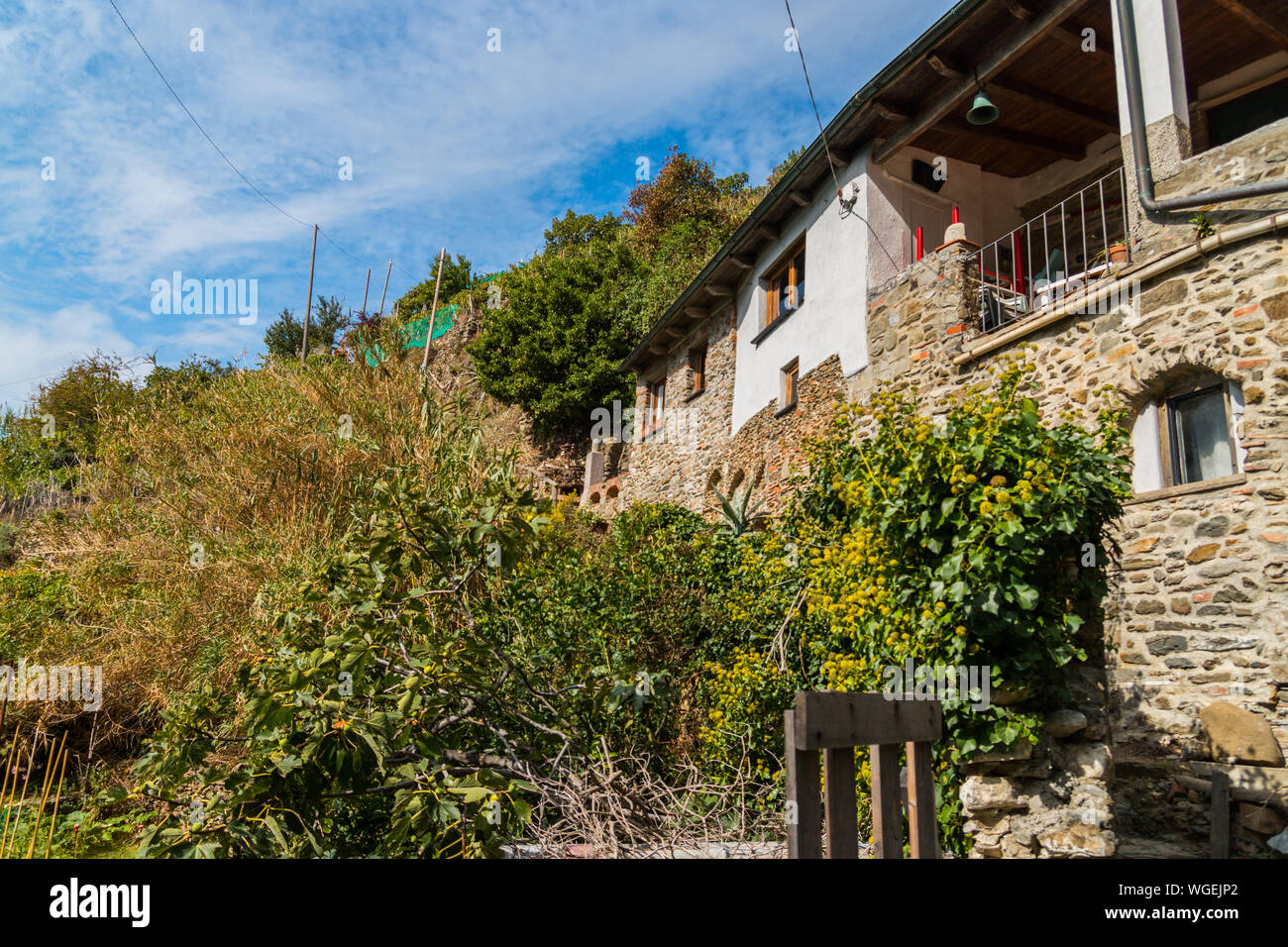 Glimpse of Vernazza, Cinque Terre Nature Park, La Spezia, Ligurian Sea ...
