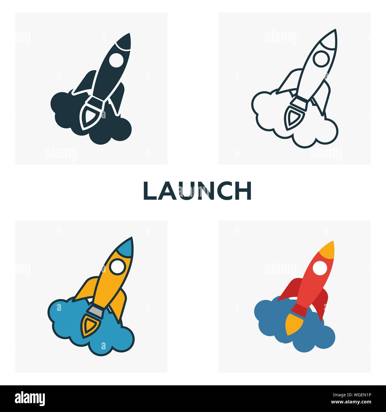 Launch outline icon. Thin line element from crowdfunding icons ...