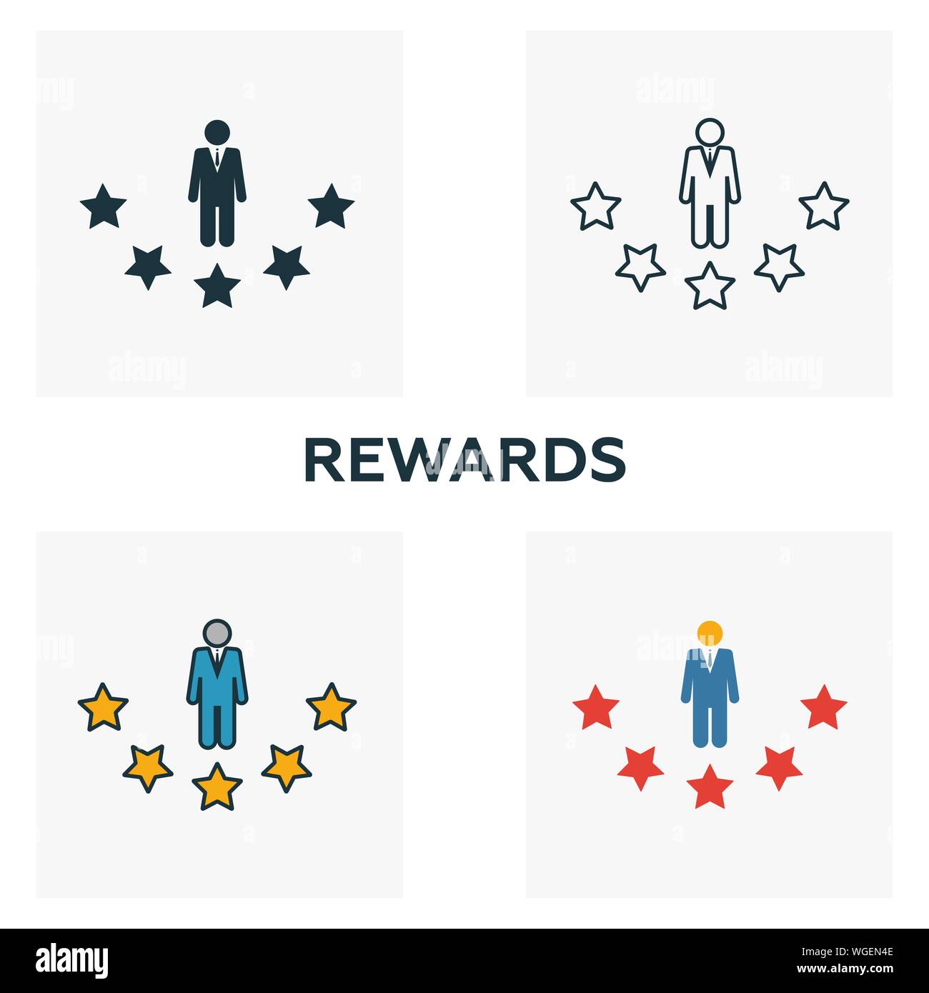 Rewards outline icon. Thin line element from crowdfunding icons ...
