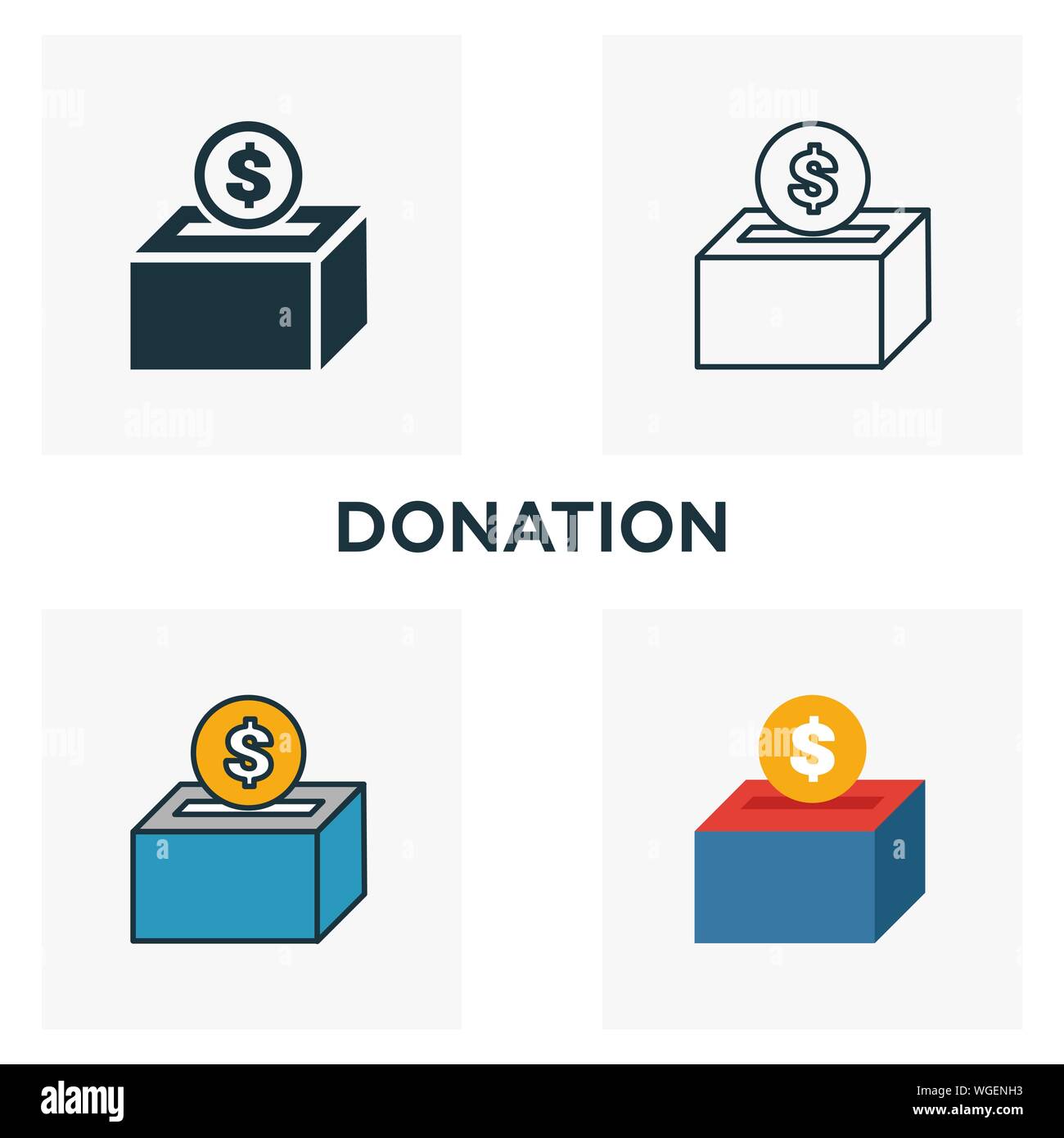 Donation outline icon. Thin line element from crowdfunding icons ...