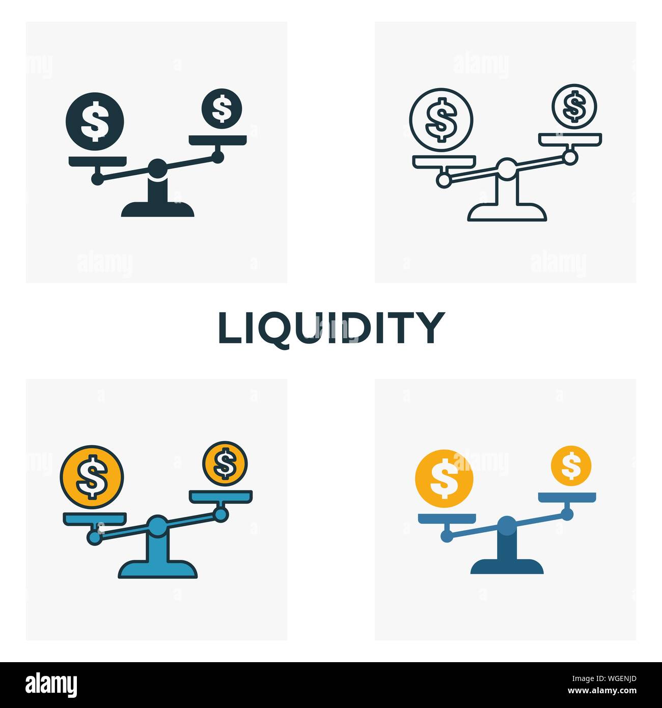 Liquidity outline icon. Thin line element from crowdfunding icons ...