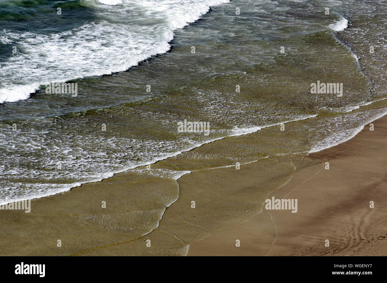 View over the sand beach on Netarts Bay, from Cape Lookout State Park ...