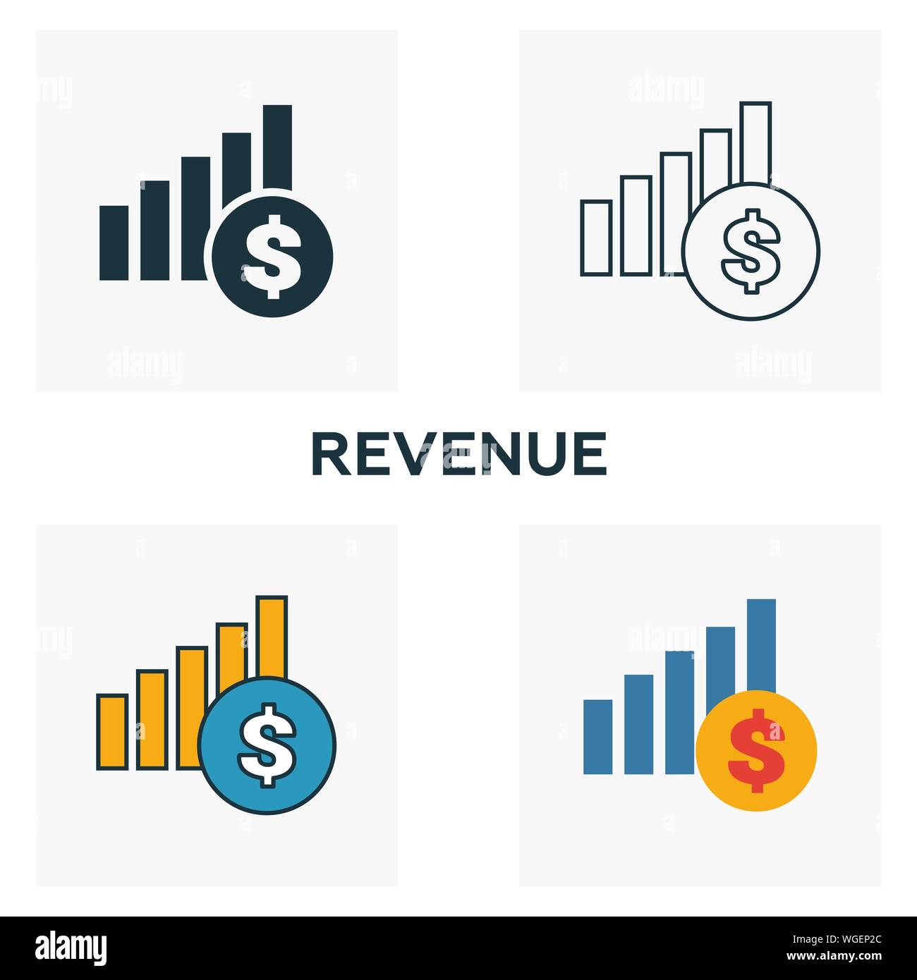Revenue outline icon. Thin line element from crowdfunding icons ...