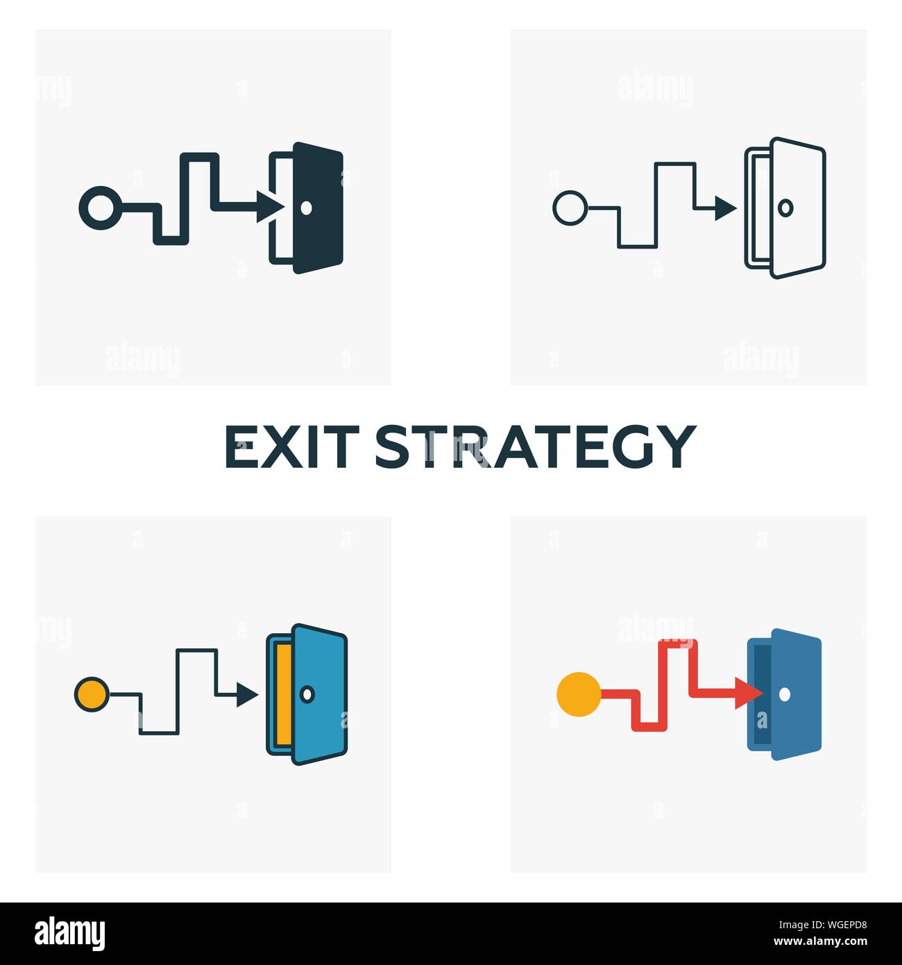 Exit Strategy outline icon. Thin line element from crowdfunding icons ... Exit Strategy outline icon. Thin line element from crowdfunding icons ...