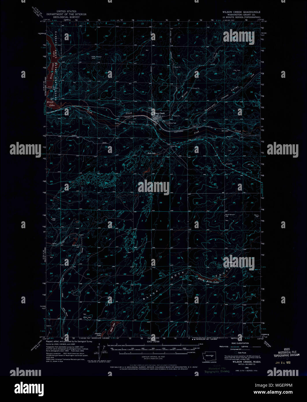 Map of wilson creek hi-res stock photography and images - Alamy