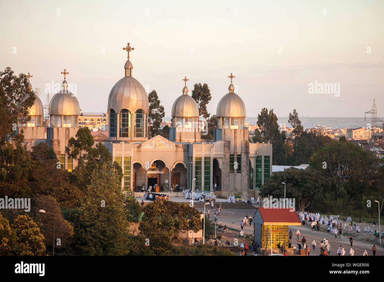 ADDIS ABABA, ETHIOPIA-OCTOBER 31, 2014: Unidentified worshippers ...