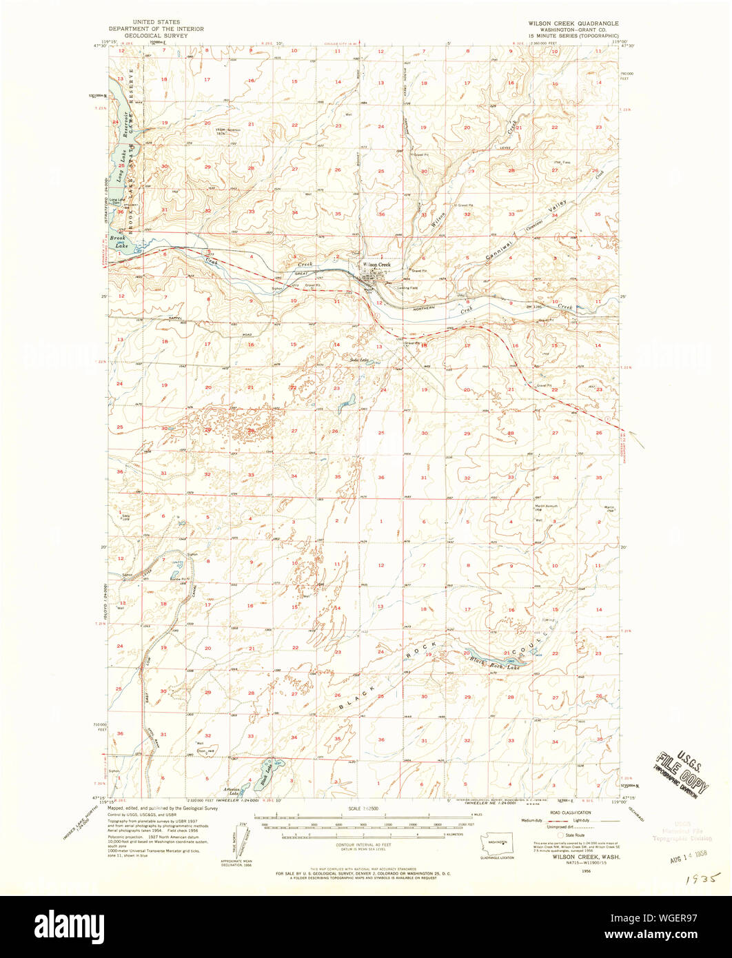 Map of wilson creek hi-res stock photography and images - Alamy