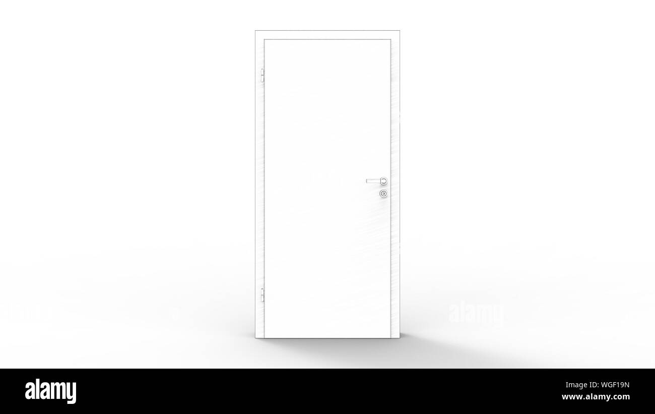 3d rendering computer generated of a door isolated in white background ...