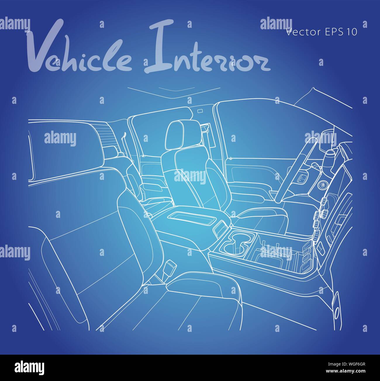 Machine inside. Interior of the vehicle. Vector Stock Vector Image ...