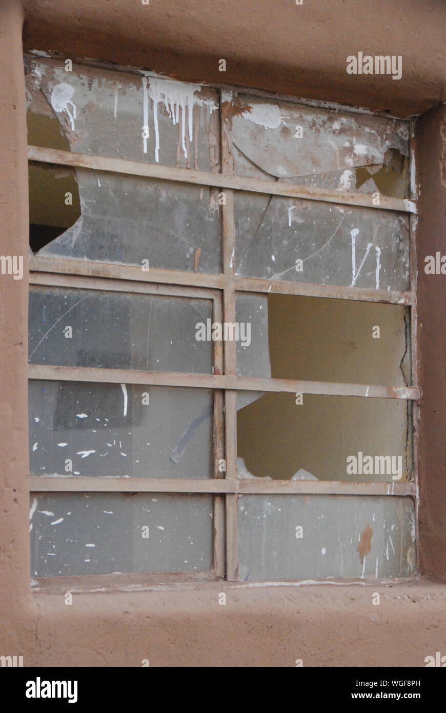 Broken Glass In Window Stock Photo - Alamy