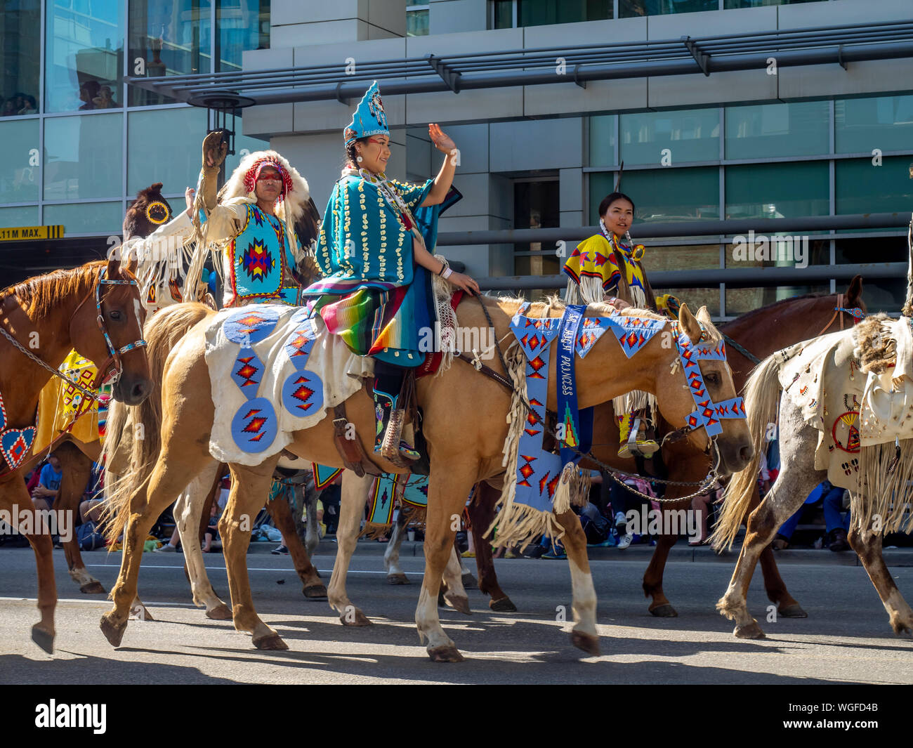 Sights and participants in the Calgary Stampede Parade, in Calgary ...