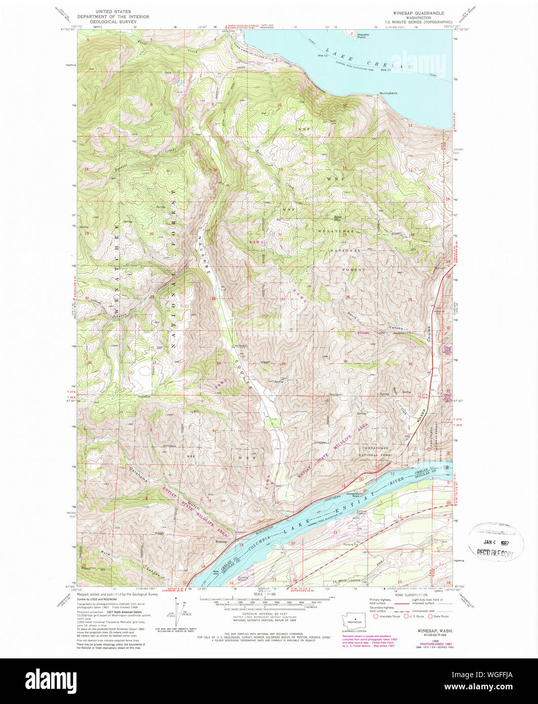 USGS Topo Map Washington State WA Winesap 244759 1968 24000 Restoration ...